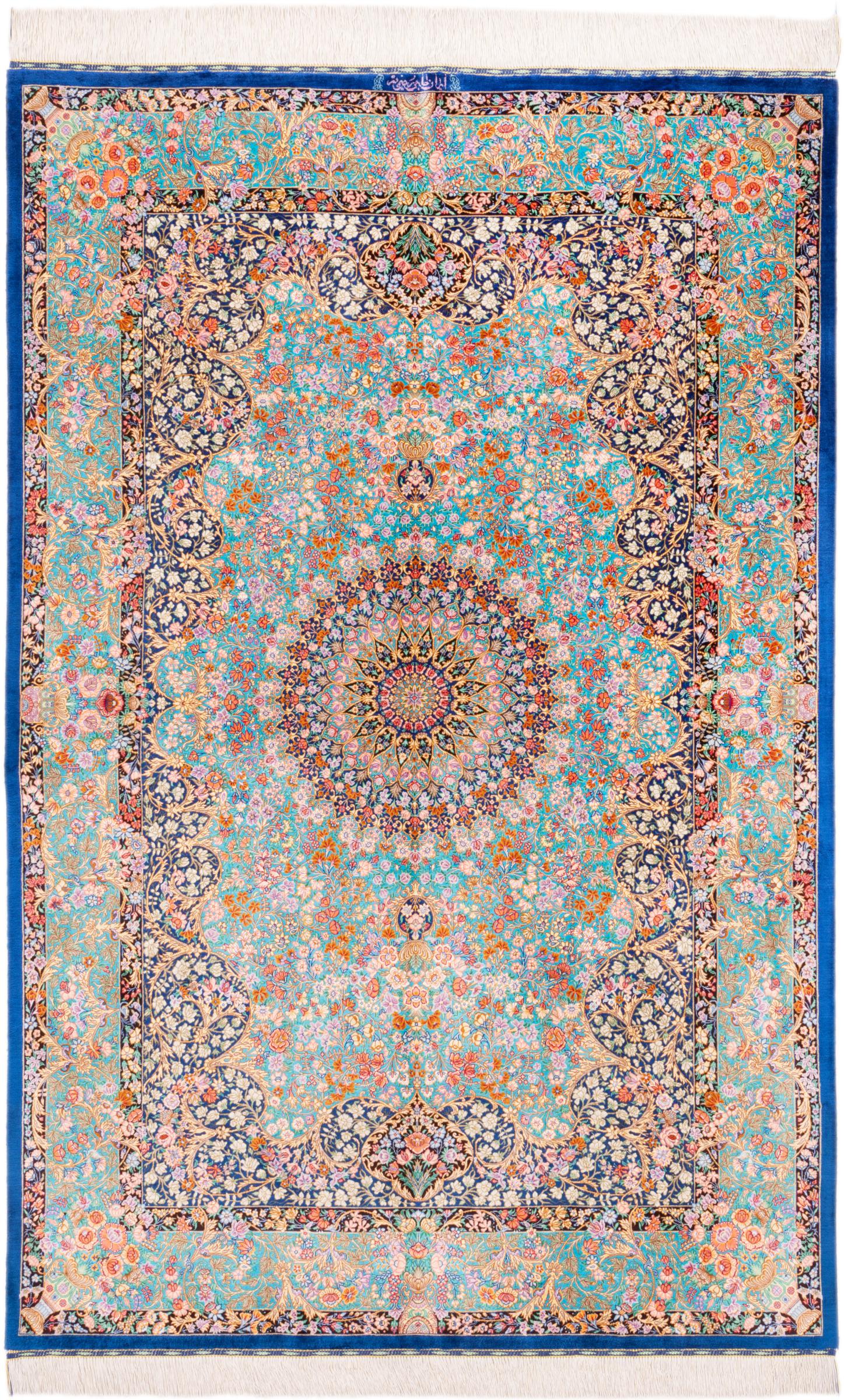 Qum Silk Signed Hajirahimi 202x132 No215487 | UniqRugs: Oriental Rugs ...